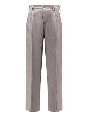 PT TORINO Pleated Wool Trousers - Gray