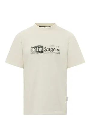 PALM ANGELS Palm Angels Logo Printed Crewneck T-Shirt
