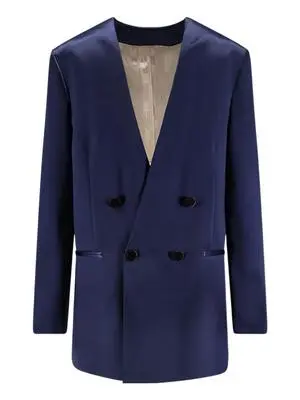 ALBERTA FERRETTI Alberta Ferretti Double-Breasted V-Neck Blazer