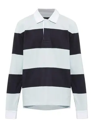 RAG & BONE Long-sleeved Striped Polo Shirt