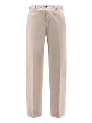 PT TORINO Tailored Straight Leg Trousers With Double Back Pocket - Beige