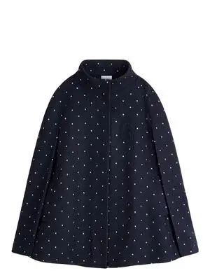Dior Polka-dot Wool Cape - Navy Blue