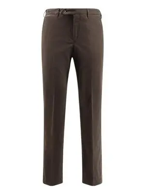 PT TORINO Dark Cotton-blend Tailored Trousers - Brown