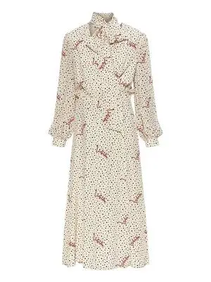 Valentino Garavani Silk Midi Dress With Printed Logo - Multicolor