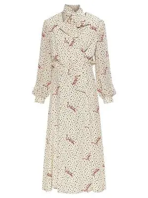 Valentino Garavani Silk Midi Dress With Printed Logo - Multicolor