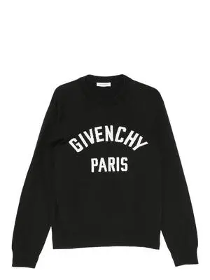 Givenchy Couture Seam Knitted Sweater With Paris Detail - Black