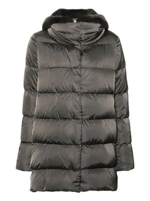 Herno Padded Down Jacket With Detachable Faux Fur Hood - Gray
