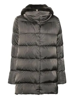 Herno Padded Down Jacket With Detachable Faux Fur Hood - Gray
