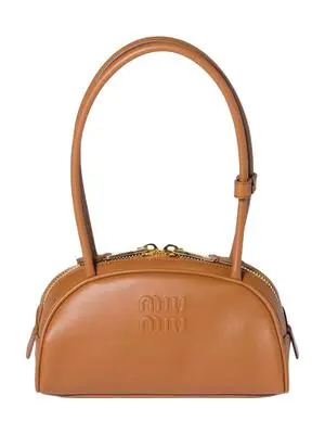 Miu Miu Beau Small Leather Bowling Bag - Brown