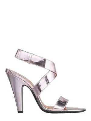 Alaïa 110mm Cone Heel Metallic Sandals - Silver