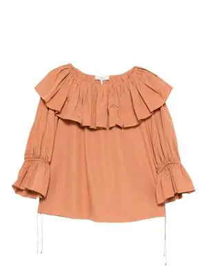 CHLOÉ CHLOE Cotton Blouse With Ruffle Detail