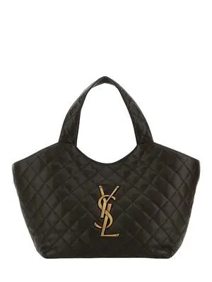 Saint Laurent Icare Medium Bag In Quilted Nappa - Green