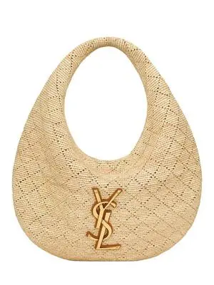 Saint Laurent Icare Hobo In Raffia - Multicolor