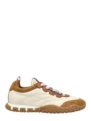 Miu Miu Miu Miu Technical Fabric, Suede And Leather Lace-Up Sneakers Multicolor
