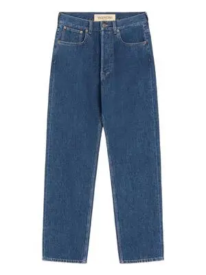 Valentino Garavani Vgold Denim Trousers - Blue