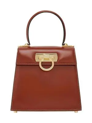 FERRAGAMO Iconic Top Handle Small Bag - Brown