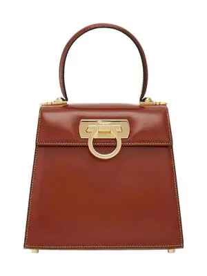 FERRAGAMO Iconic Top Handle Small Bag - Brown