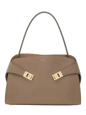 FERRAGAMO Hug Soft Medium Shoulder Bag - Gray
