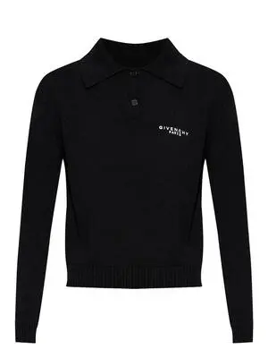 Givenchy Wool And Cashmere Polo Swater - Black