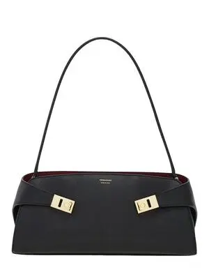 FERRAGAMO FERRAGAMO Hug East-West Shoulder Bag Black