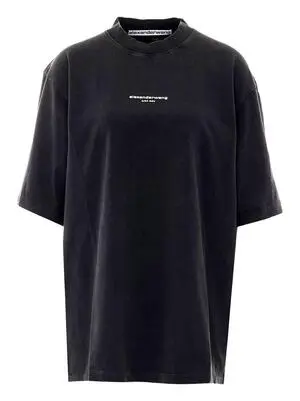 Alexander Wang Logo Print Cotton T-shirt - Black