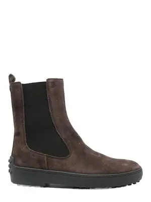 TOD'S Winter Gommino Suede Ankle Boots - Brown