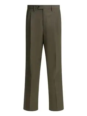 Prada Wide-leg Wool Blend Trousers - Green