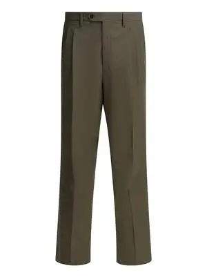 Prada Wide-leg Wool Blend Trousers - Green