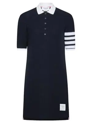 Thom Browne 4-bar Cotton Piqué Polo Dress - Blue