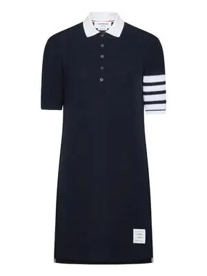 Thom Browne 4-bar Cotton Piqué Polo Dress - Blue