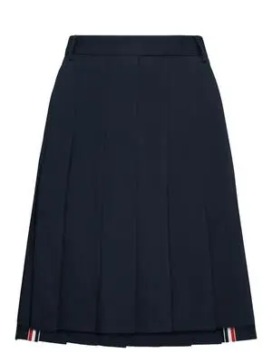 Thom Browne Pleated Wool Midi Skirt - Blue