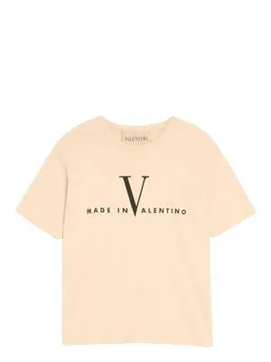 Valentino Garavani Cotton T-shirt With Made In Print - Multicolor