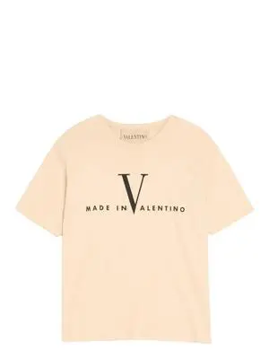 Valentino Garavani Cotton T-shirt With Made In Print - Multicolor