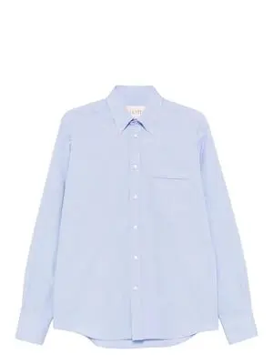 Valentino Garavani Cotton Oxford Shirt With Vlogo Embroidery - Blue