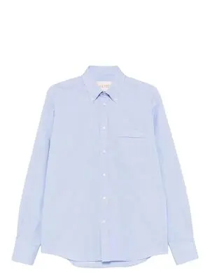 Valentino Garavani Cotton Oxford Shirt With Vlogo Embroidery - Blue