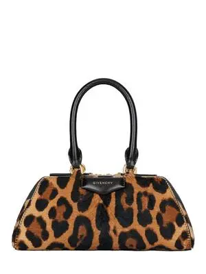 Givenchy Mini Antigona East-west Bag In Leopard Pony Effect Leather - Brown