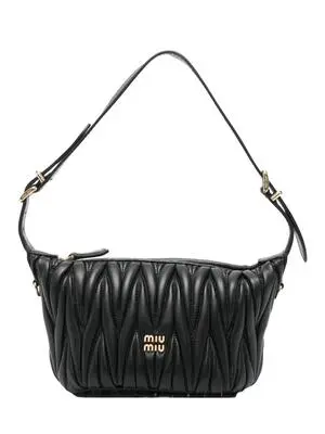 Miu Miu Miu Miu Women Matelassé Nappa Leather Pouch Black
