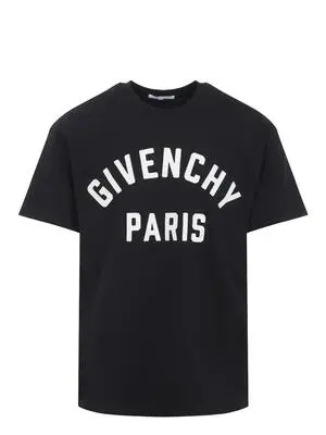 Givenchy Paris Embroidery Cotton T-shirt - Black