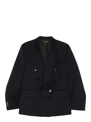 Victoria Beckham Double-breasted Wool Tailored Jacket - Blue