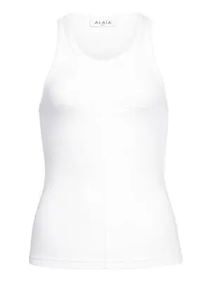 Alaïa Darts Cotton Tank Top - White