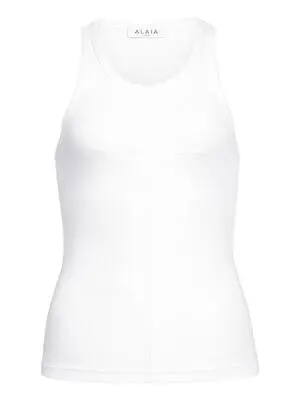 ALAÏA ALAIA Ribbed Cotton-Blend Tank Top