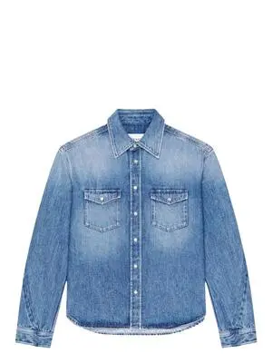 Givenchy Couture Seam Shirt In Shadow Washed Denim - Blue