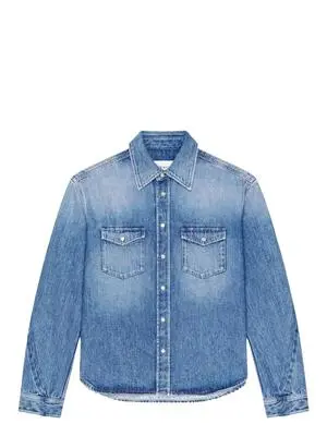 Givenchy Couture Seam Shirt In Shadow Washed Denim - Blue