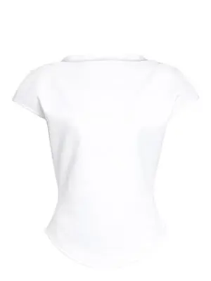 Alaïa ALAIA Cap Sleeve Fitted T-Shirt White