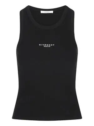 Givenchy Slim-fit Cotton Tank Top With Paris Print - Black
