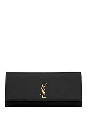 Saint Laurent Kate Clutch In Grain De Poudre Leather - Black