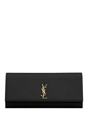 Saint Laurent Kate Clutch In Grain De Poudre Leather - Black