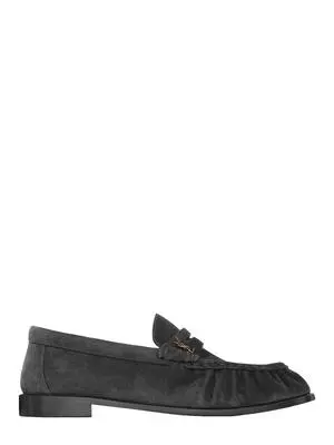 Saint Laurent Le Loafer Supple In Suede - Gray