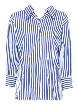Givenchy Slashed Striped Poplin Shirt - Blue
