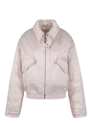 Victoria Beckham Cotton Satin Padded Bomber Jacket - Multicolor